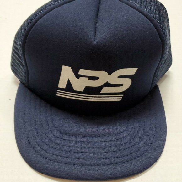 Accessories | Vintage Blue Nps Adjustable Trucker Snapback Hat | Poshmark